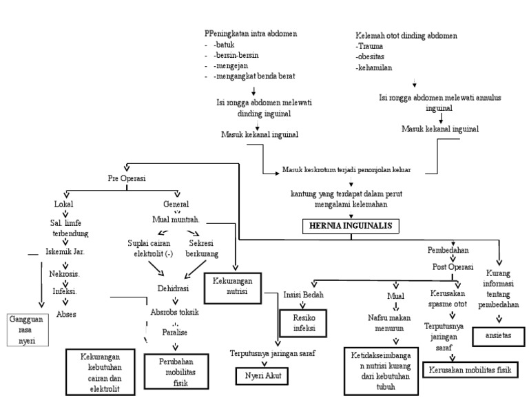 Pathway Hernia Inguinalis dan Pasca Operasi | PDF