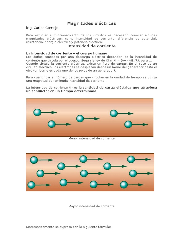 Magnitudes Eléctricas: Intensidad, Voltaje y Resistencia | PDF ...