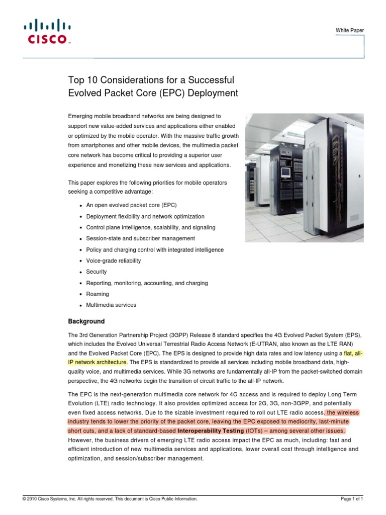 Successful Evolved Packet Core (EPC) Deployment | Download Free PDF | Session Initiation ...