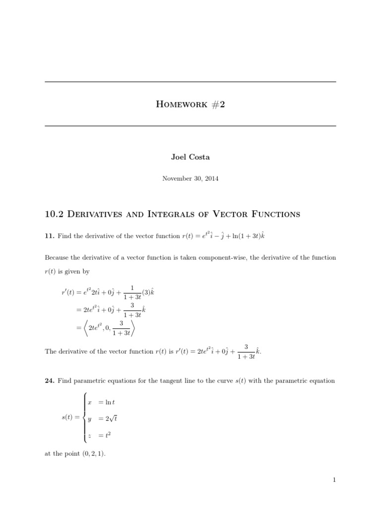 Calculus Vector Functions Guide | PDF | Derivative | Vector Space