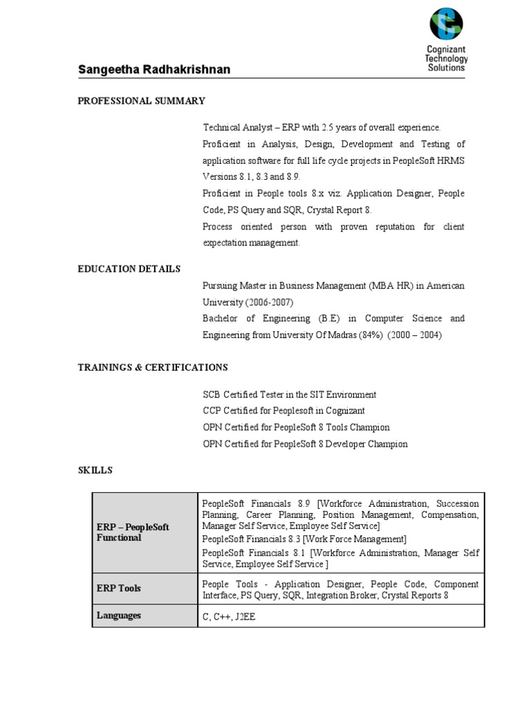 Sangeetha Resume | PDF | Oracle Database | Human Resource Management