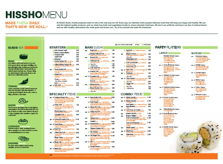 Hissho-Sushi-Menu.pdf | Sushi | East Asian Cuisine