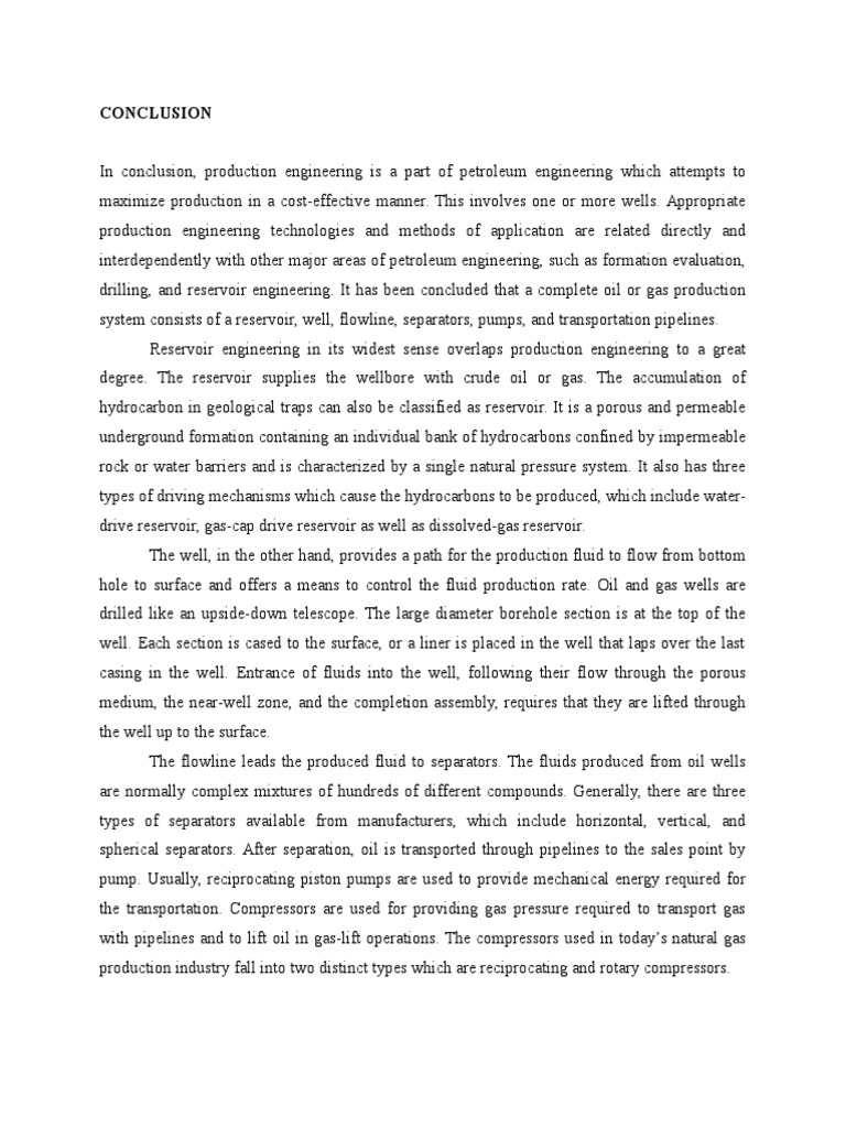 Conclusion | PDF | Petroleum Reservoir | Oil Well