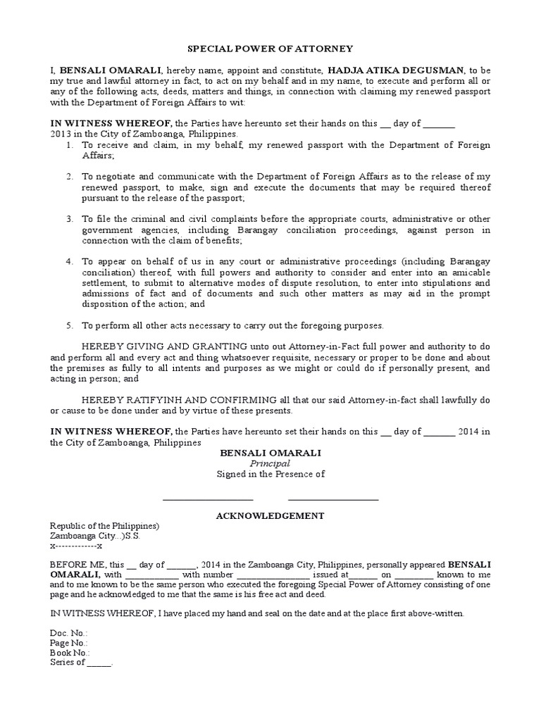 Spa - Claim | PDF | Power Of Attorney | Public Law