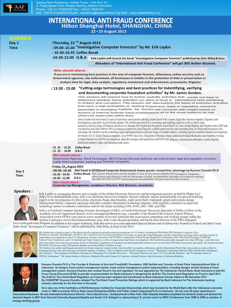 International Anti Fraud Conference | PDF | Computer Forensics | Business