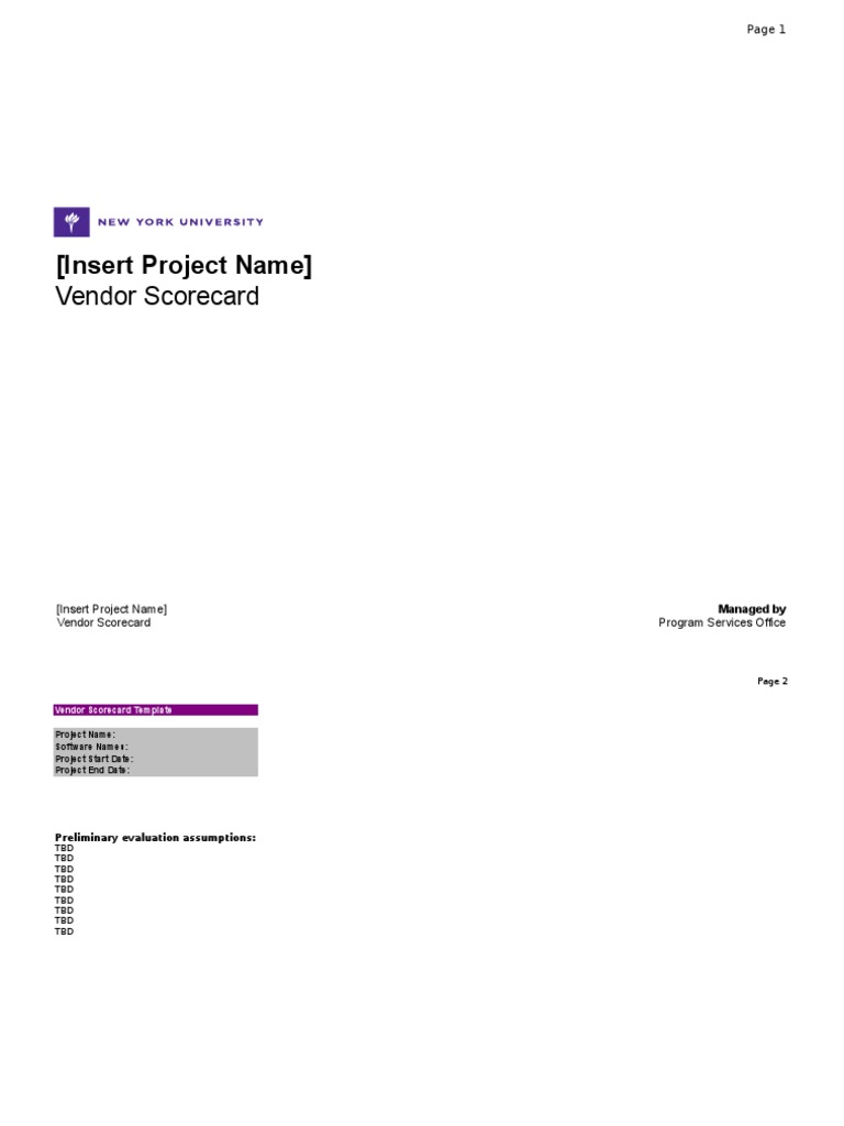 Vendor Scorecard Guide | PDF | Usability | Data Center