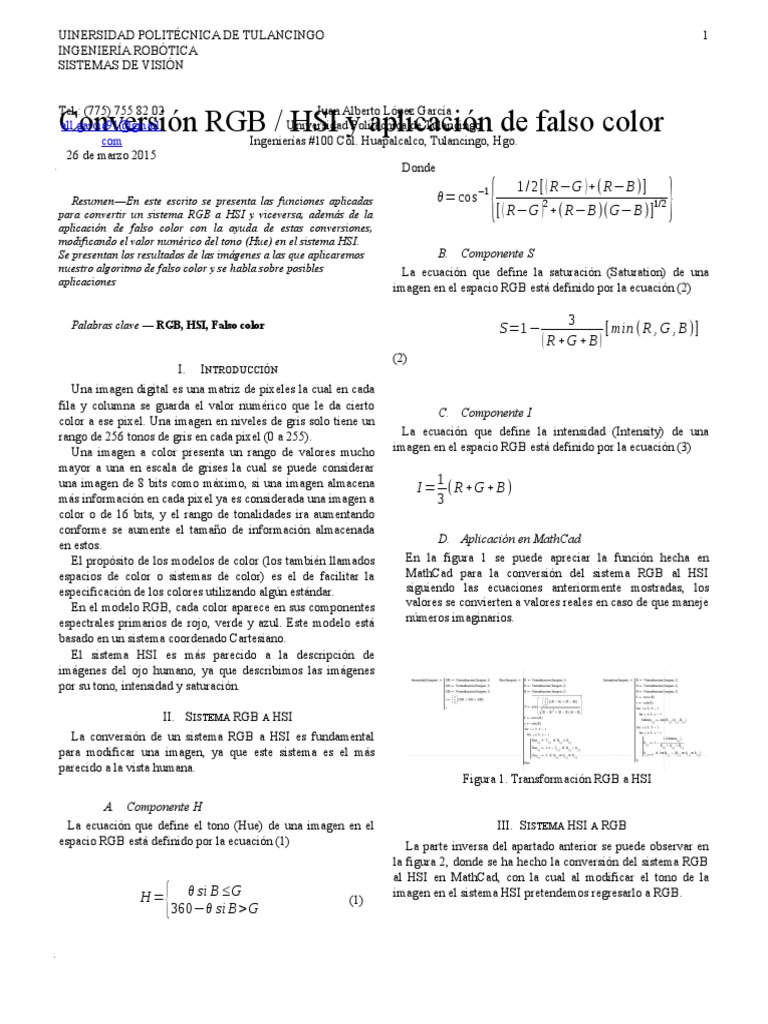 Reporte Falso Color | PDF | Modelo de color Rgb | Píxel