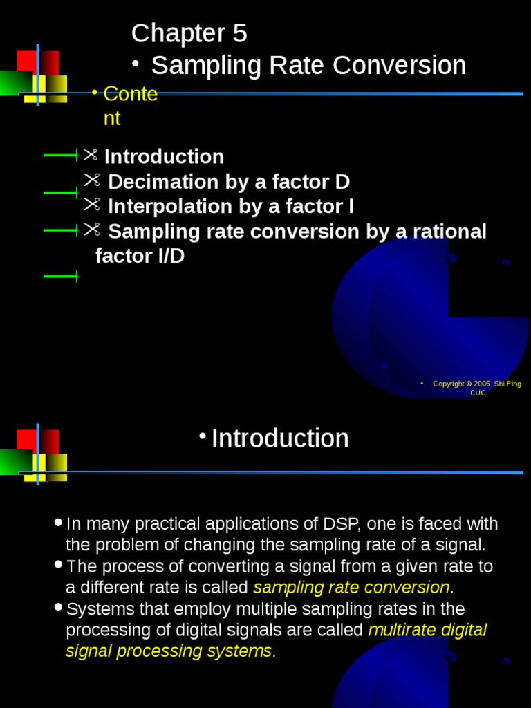 Chap5-Sampling Rate Conversion | PDF | Sampling (Signal Processing) | Digital Technology
