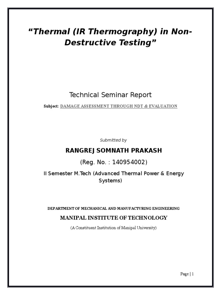 IR Thermography in NDT Report | PDF | Thermography | Nondestructive Testing