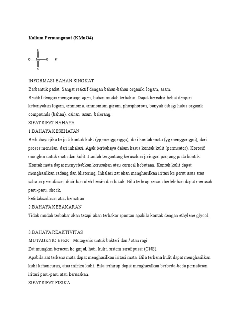 Kalium Permanganat | PDF