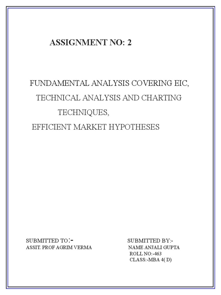 Fundamental Analysis Covering EIC | PDF | Technical Analysis ...