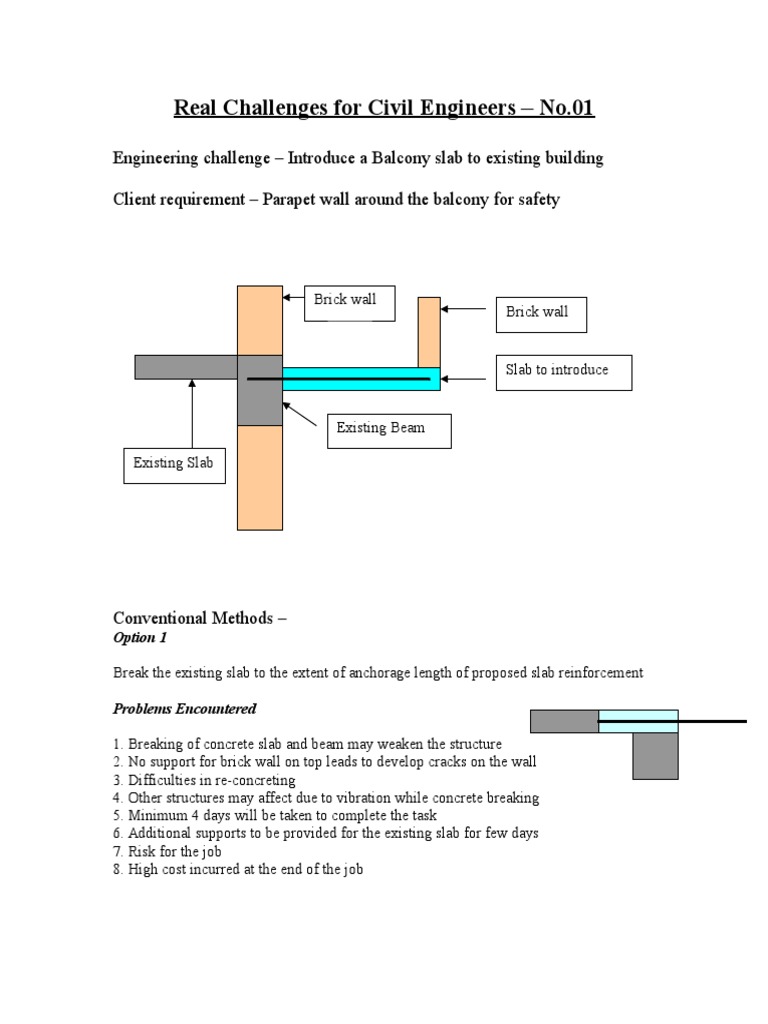 AD 1-Cantilever Slab Extension | Concrete | Beam (Structure)