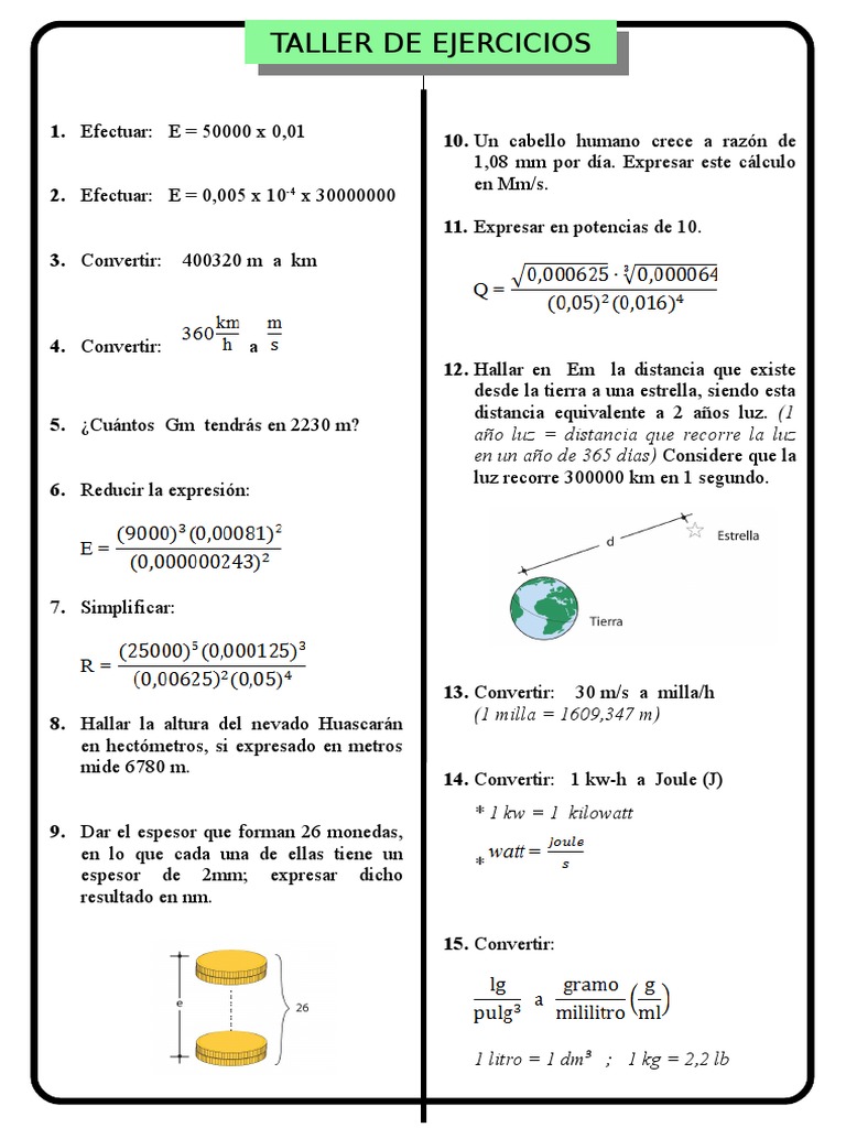 Ejercicios de Magnitudes Fisicas | PDF
