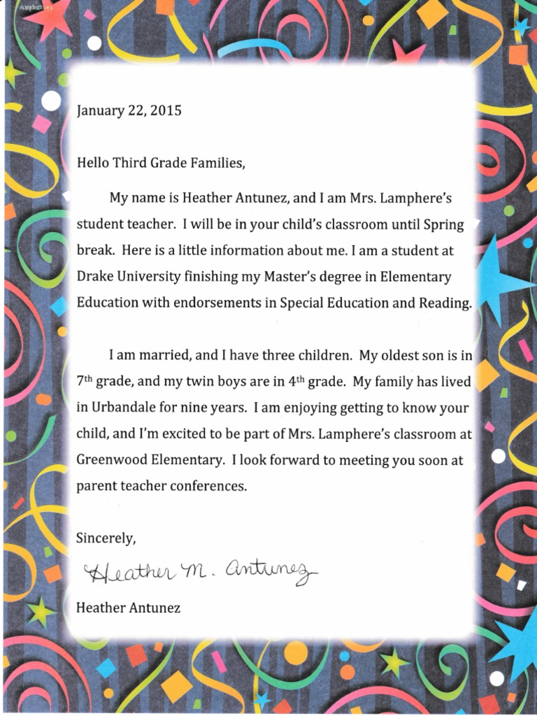 Introduction Letter To Parents | PDF