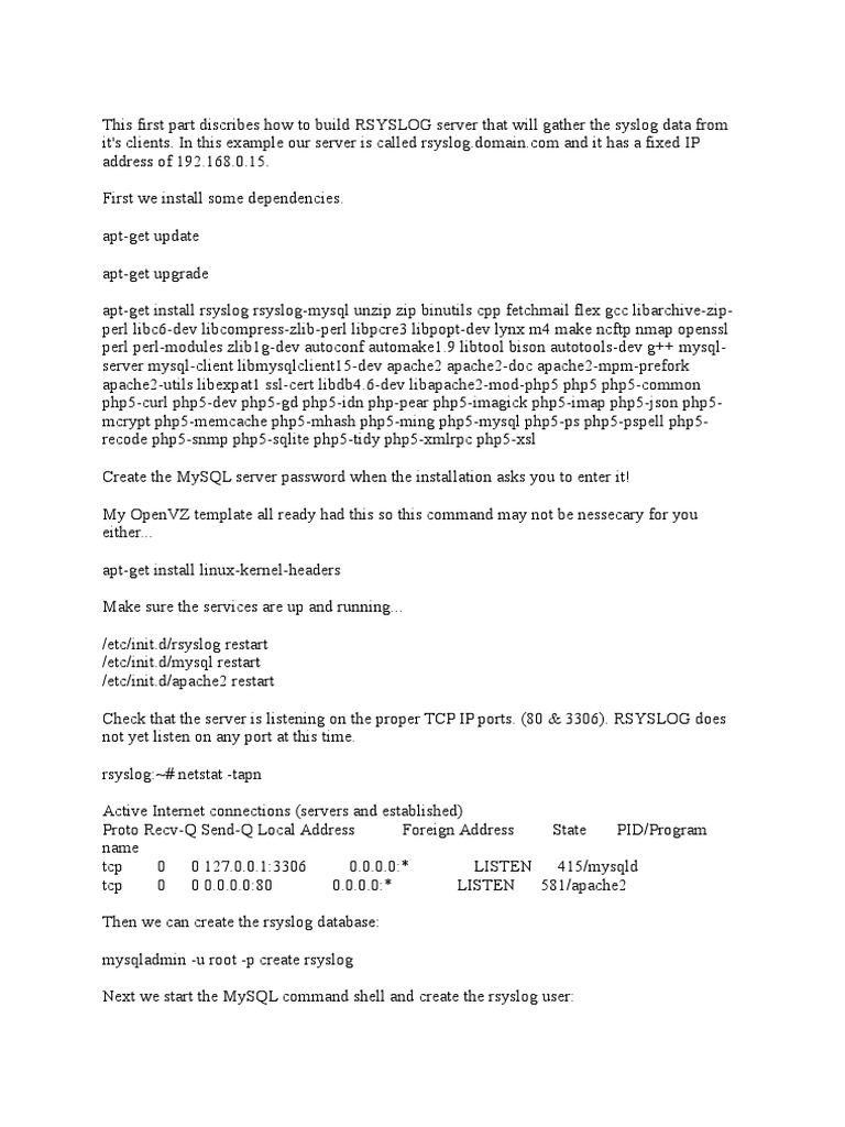 Rsyslog Config | Download Free PDF | Web Server | Internet & Web