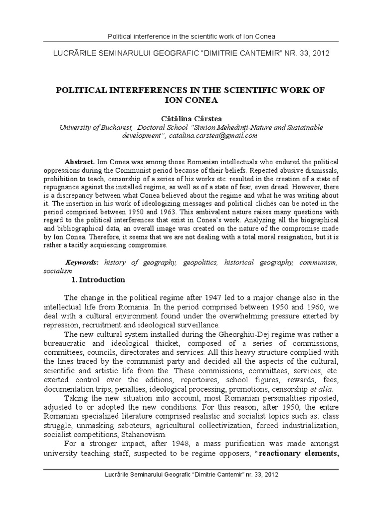 Political Interference in the Scientific Work of IC | Geopolitics ...