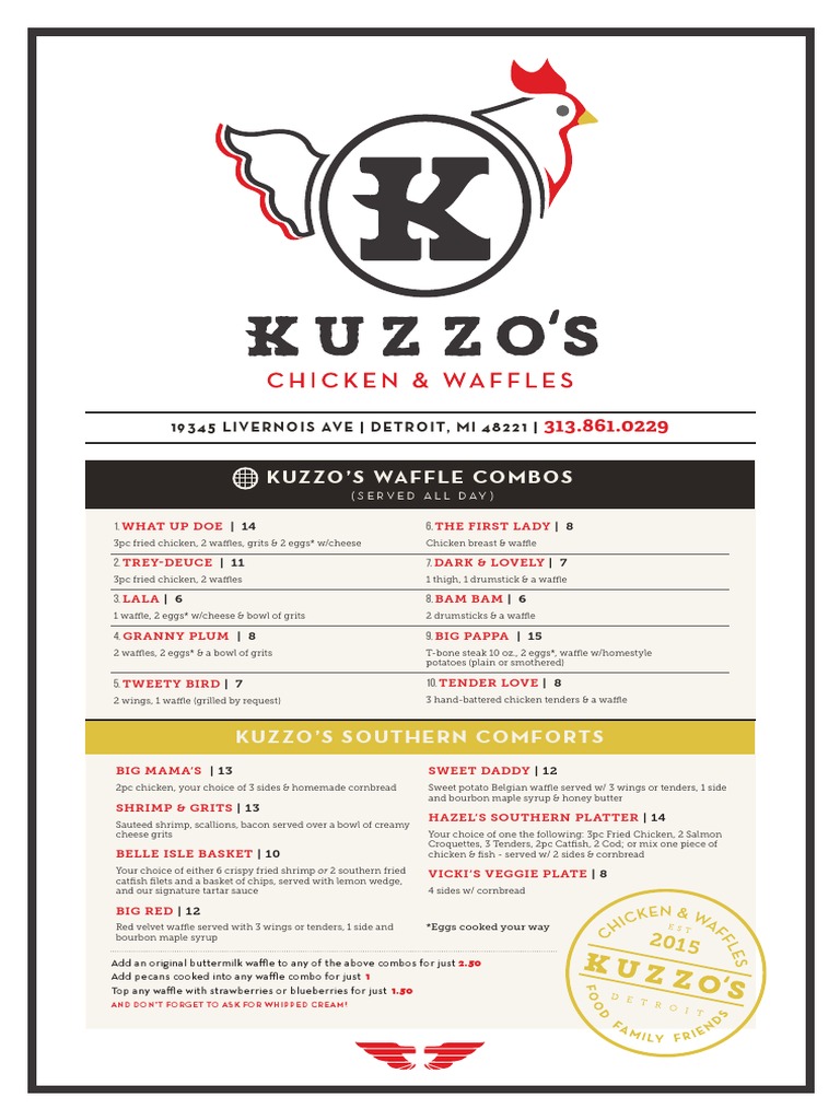 Kuzzo's Menu | PDF | Bacon | Salad