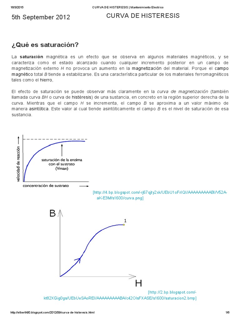 CURVA de HISTERESIS - Mantenimiento Electrico | PDF | Histéresis ...
