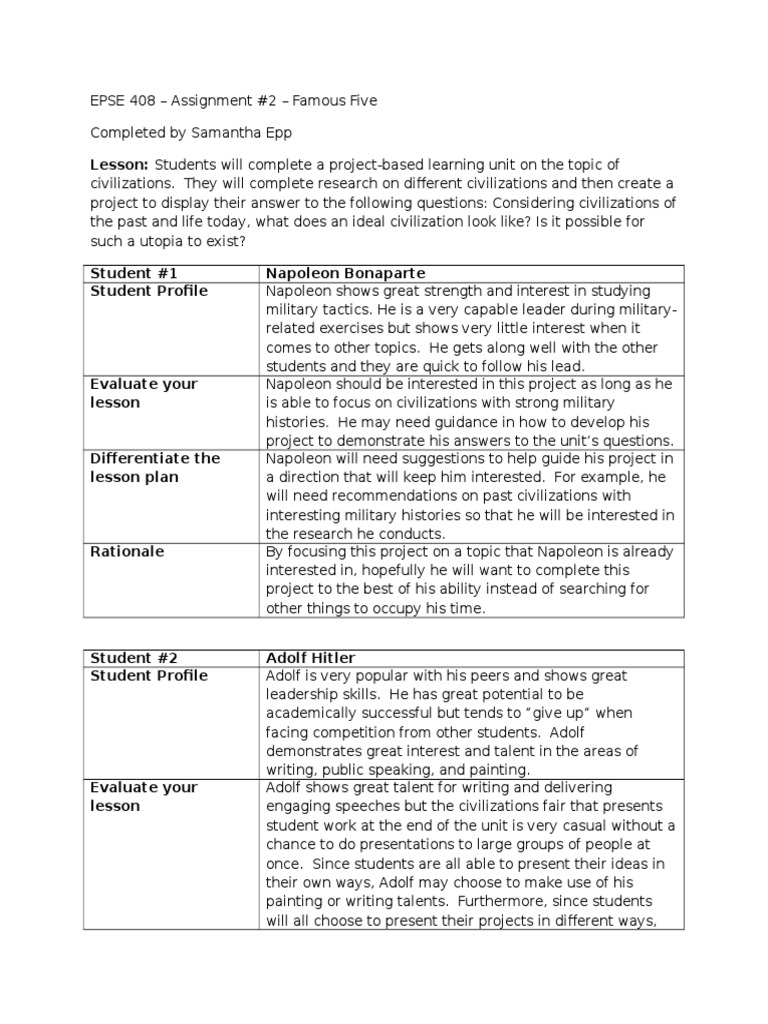 Project-Based Learning on Civilizations | PDF | Lesson Plan | Project ...