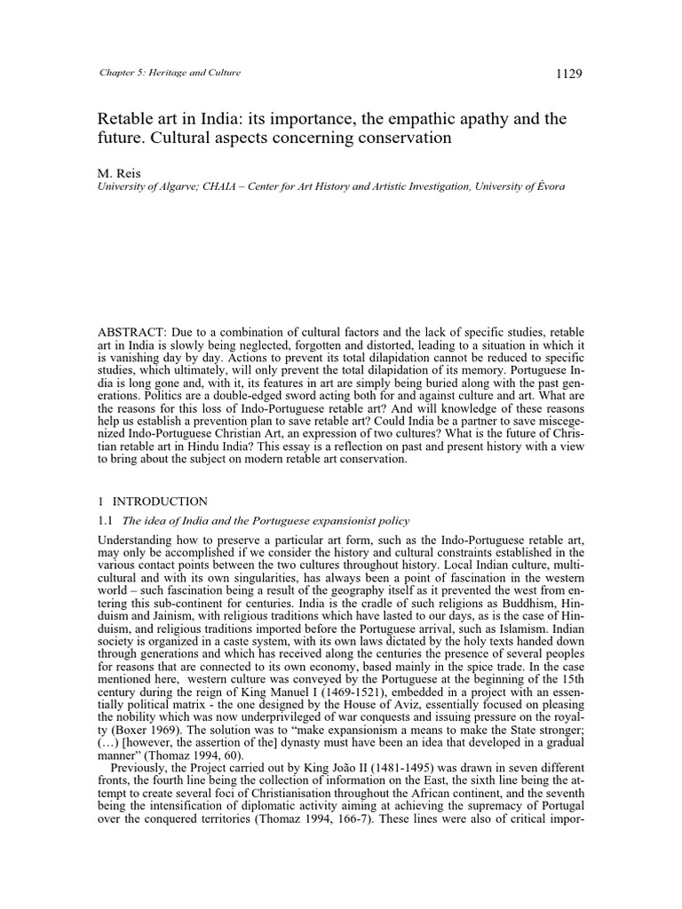 Retable Art in India: Its Importance, The Empathic Apathy and The ...