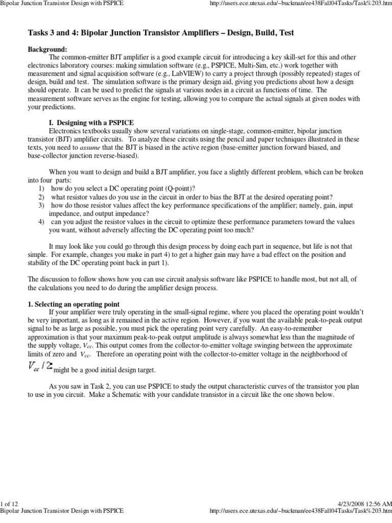 BJT Design Build Test | PDF | Bipolar Junction Transistor | Amplifier