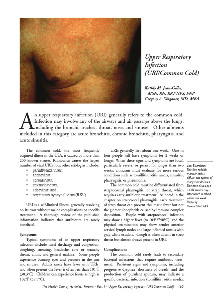 Upper Respiratory Infection (URI/Common Cold) : Kathly M. Jean-Gilles ...