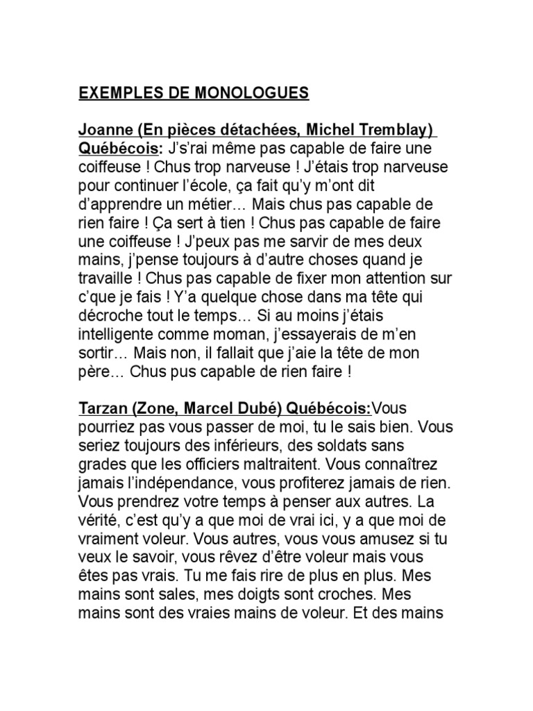 Exemples de Monologues | PDF