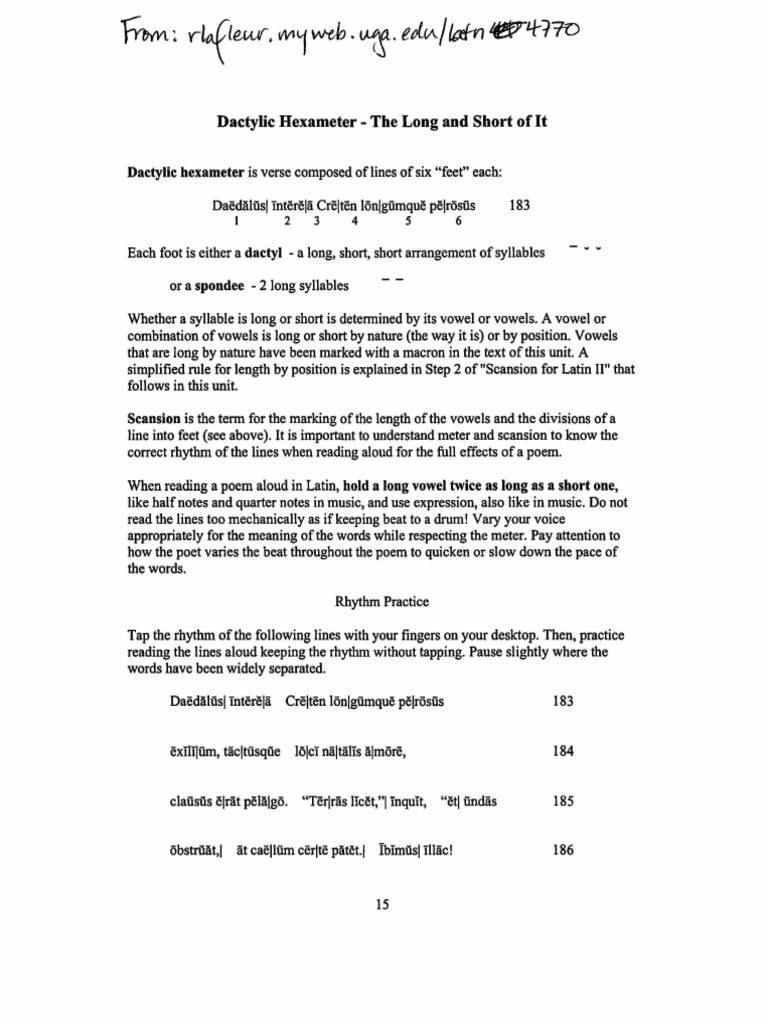 Online Tool for Latin Hexameter Scansion | PDF | Metre (Poetry) | Poetry