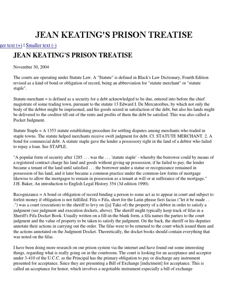 Jean Keating Prison Treatise | PDF | Real Estate Investment Trust ...