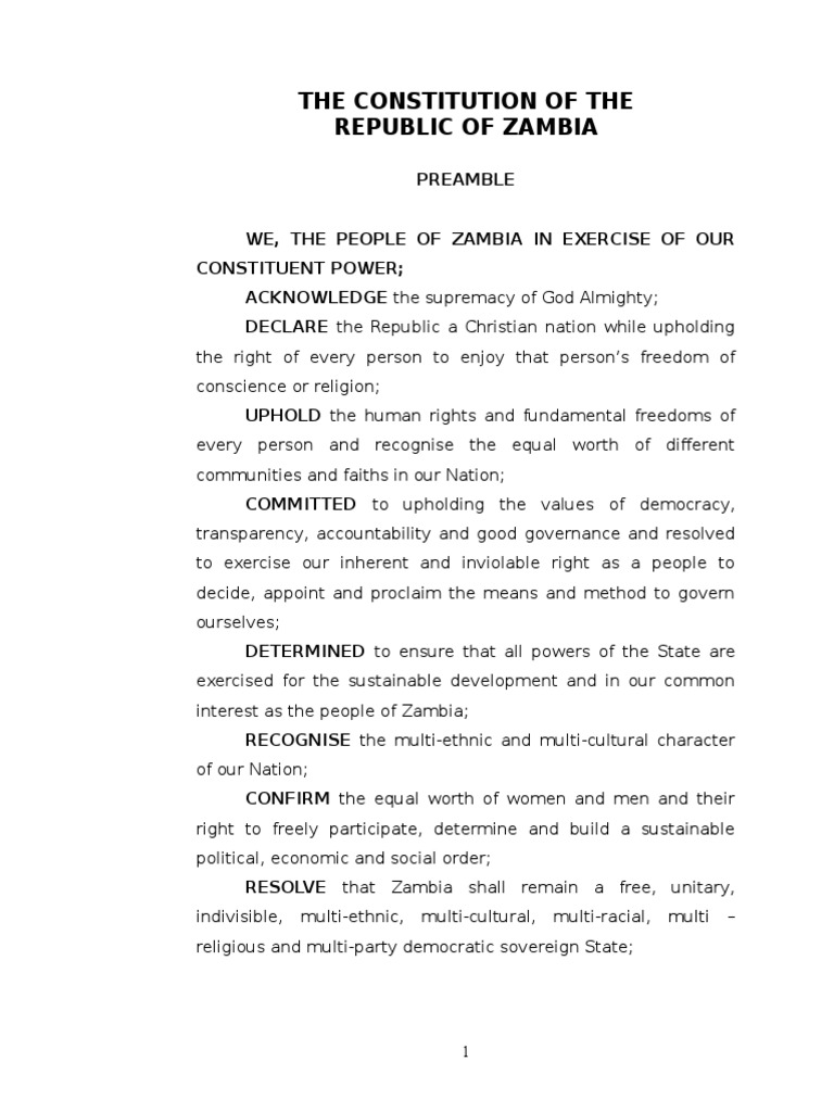 The Constitution of Zambia III 3 | PDF | Citizenship | Bail