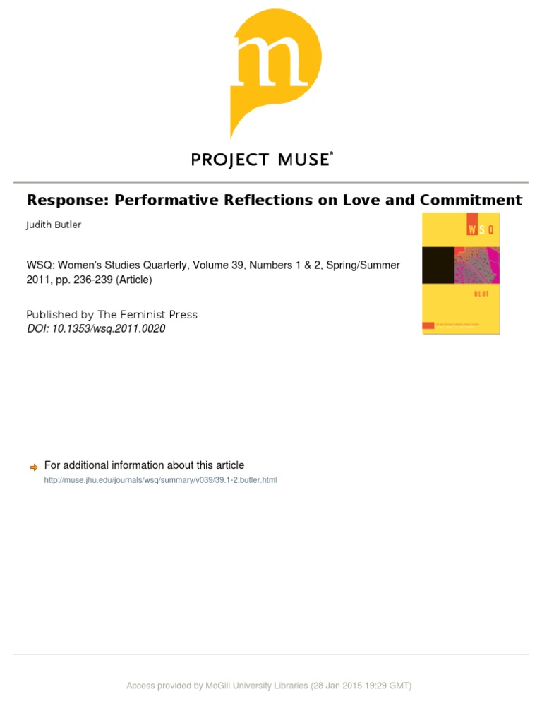 Performative Reflections On Love and Commitment | PDF | Science ...