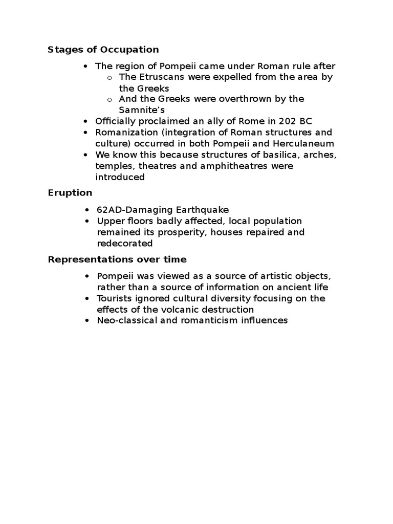 HSC Ancient History Pompeii and Herculaneum | PDF | Pompeii | Volcanic ...