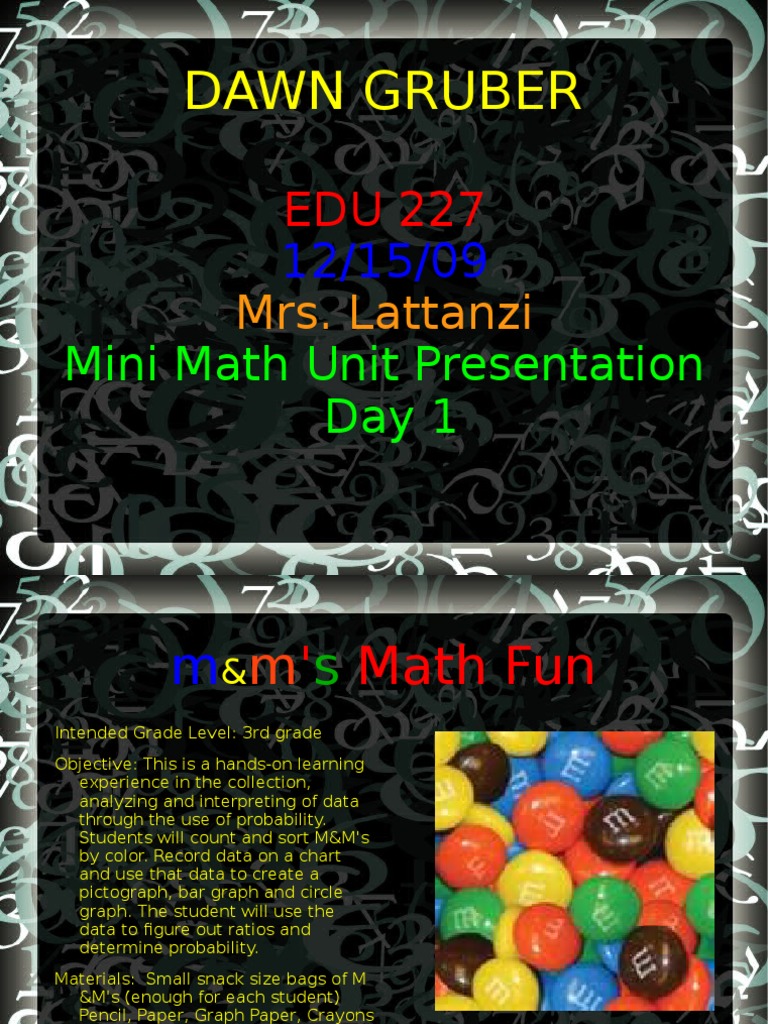 M&M's Math Probability Lesson Plan | PDF | Color | Cognition