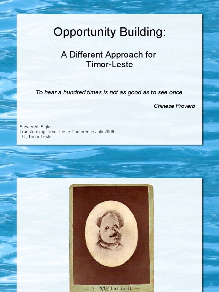 2009 Presentation by Steven Sigler in The Session On 'Helping Timorese ...