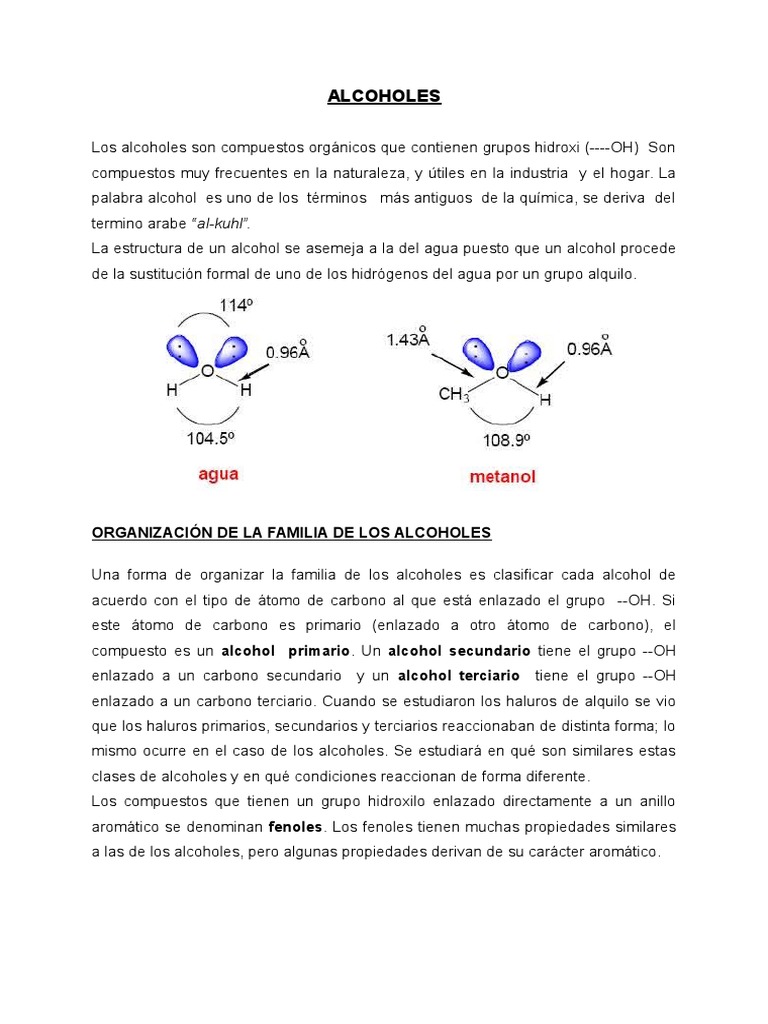 Alcoholes | PDF | Alcohol | Compuestos químicos