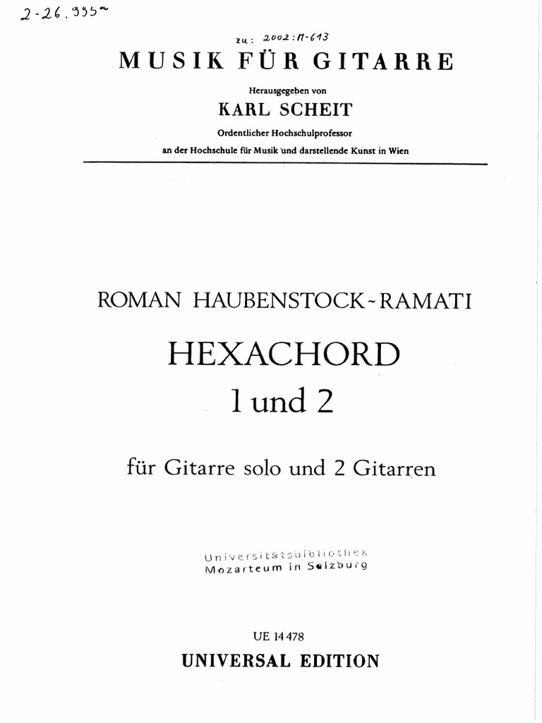 Ramati - Hexachord 1 and 2 For 1 and 2 Guitars | PDF
