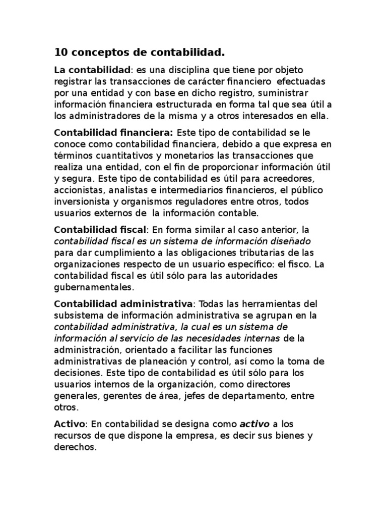 10 Conceptos de Contabilidad | PDF | Flujo de efectivo | Contabilidad