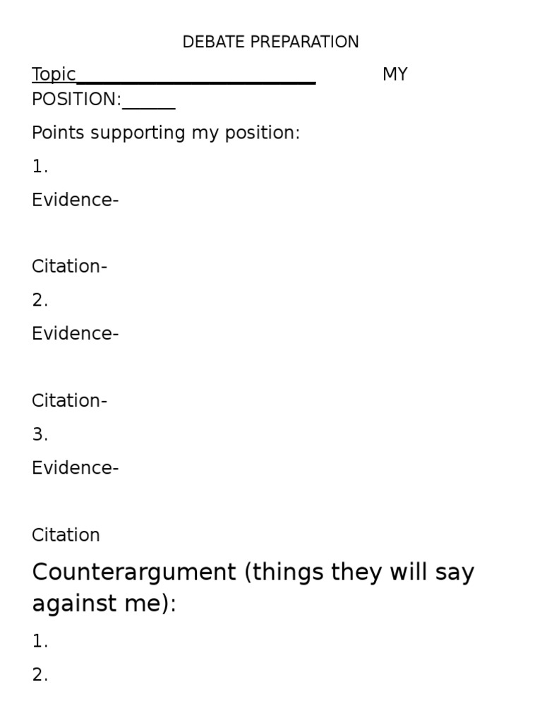 Debate Prep | PDF