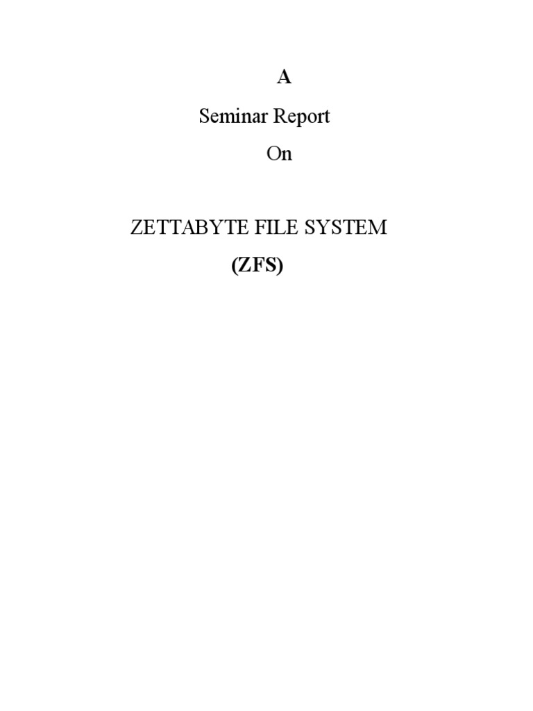Zettabyte File System | PDF | File System | Computer Data Storage