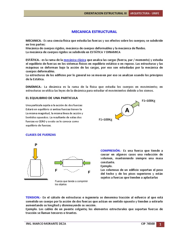Mecanica Estructural PDF | PDF | Dinámica (Mecánica) | Fuerza