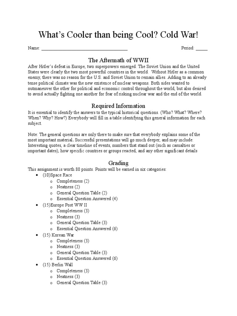 Cold War Project | PDF | Korean War | Vietnam War