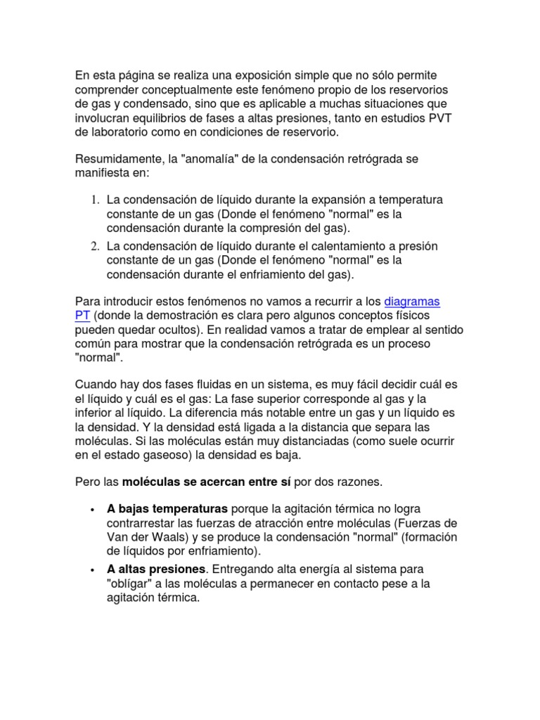 Comprendiendo el fenómeno de la condensación retrógrada en yacimientos ...