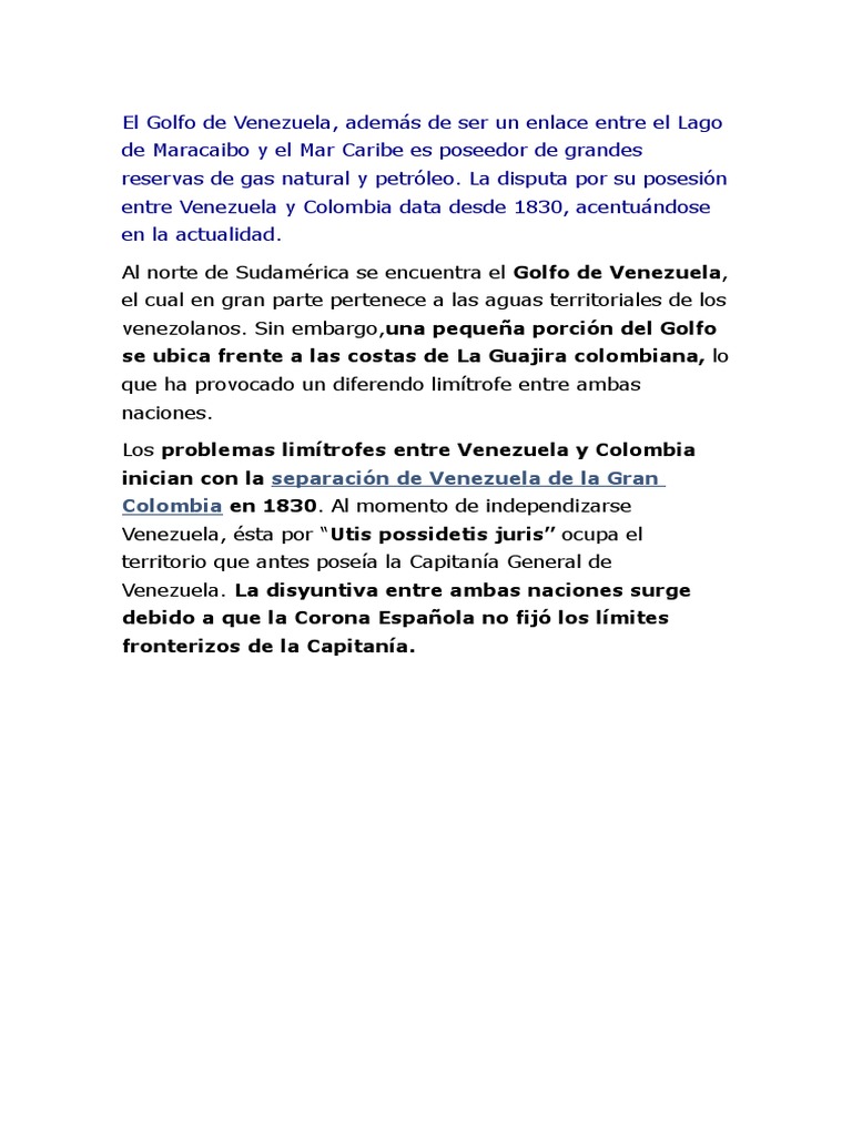 El Golfo de Venezuela | PDF | Venezuela | Aguas territoriales