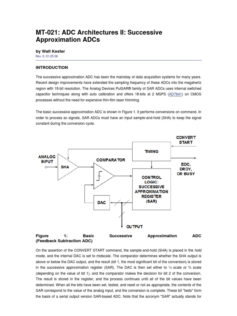 SAR ADC Tutorial | PDF | Analog To Digital Converter | Digital To ...