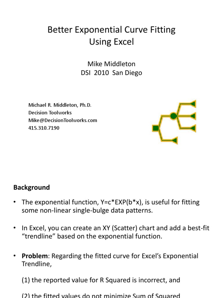 Excel Exponential Curve Fitting Guide | PDF | Regression Analysis ...