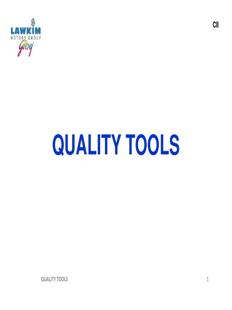 Quality Tools-Basics | PDF | Iso 9000 | Quality Management