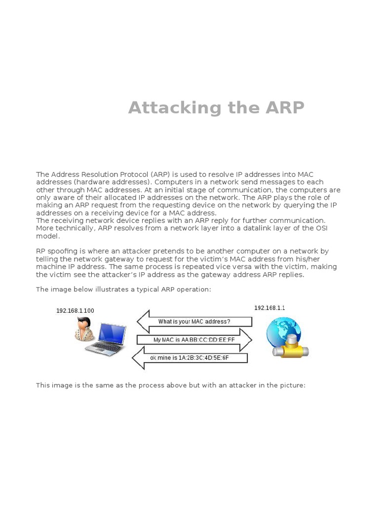 Attacking The Arp Attacking Thattacking The Arp E Arp | PDF ...