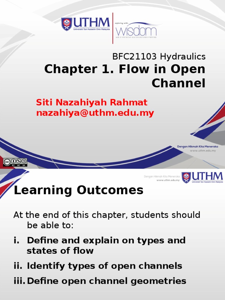 Chapter 1. Flow in Open Channel: BFC21103 Hydraulics | PDF | Laminar ...