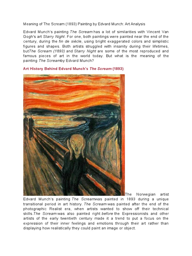 Meaning of The Scream | PDF | Paintings | Arts (General)