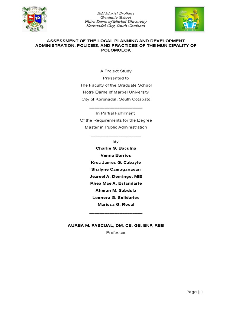 Assessment of The Local Planning and Development Administration | PDF ...